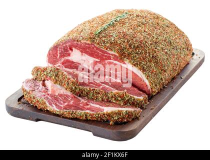Raw Roast beef (Rozbif) isolated on white background Stock Photo - Alamy