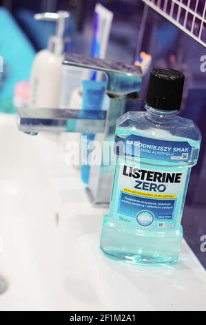 POZNAN, POLAND - Apr 05, 2016: Tymek dish cleaning liquid in a plastic ...