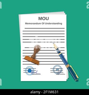 Memorandum of understanding document. Mou legal papers. Contract ...