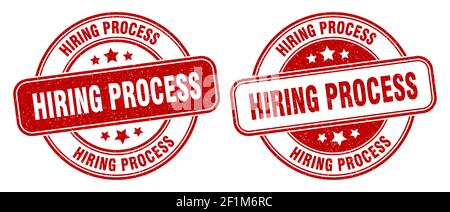 hiring process grunge stamp set. hiring process band sign Stock Vector ...
