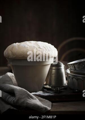 Bread dough in a pot Stock Photo - Alamy