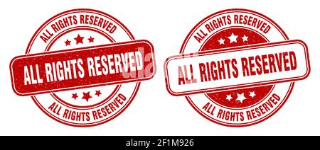 all rights reserved grunge stamp set. all rights reserved band sign ...