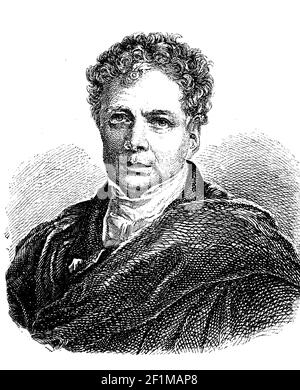 Friedrich von Schelling (1775-1854). Caricature of the German ...