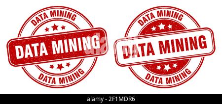 data mining grunge stamp set. data mining band sign Stock Vector Image ...
