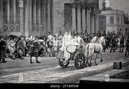 A Vestal Virgin, priestess of Vesta, goddess of the hearth in ancient ...