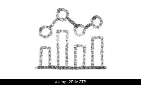 Chart icon drawn with drawing style on chalkboard, animated footage ...