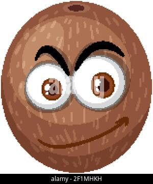 coconut emoji symbol sign icon vector illustration food half Stock ...