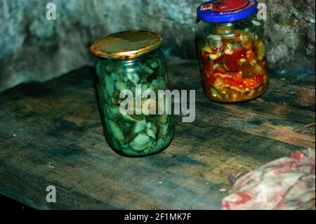 can with canned vegetables in a barn Stock Photo - Alamy