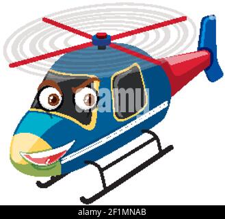 Helicopter with Face Vehicle Cartoon Clipart Stock Vector Image & Art ...