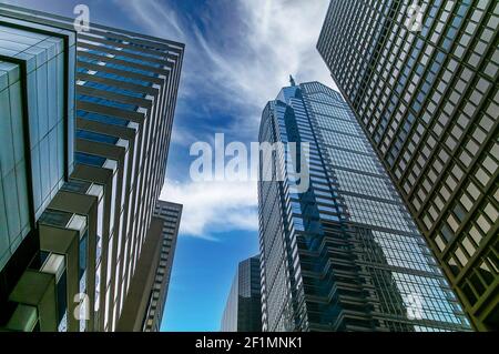 Philadelphia skyscrapers downtown skyline. One Liberty Place and Two ...