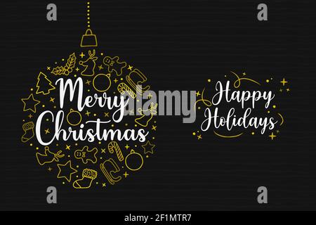 Merry Christmas, Happy Holidays Greeting Card Stock Vector Image & Art ...