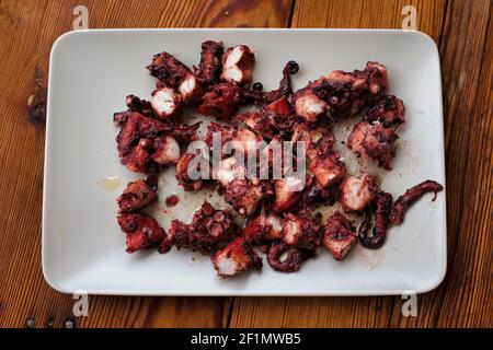 Octopus vinegar. Greek traditional cooking,Greek tavern Stock Photo - Alamy