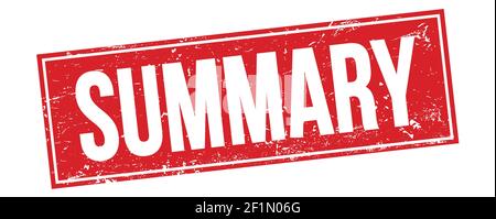 SUMMARY red grungy rectangle stamp sign Stock Photo - Alamy