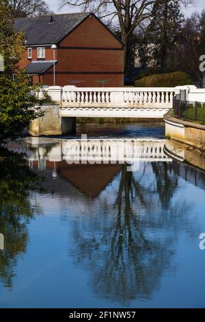 The River Witham in Wyndham Park, in Grantham, Lincolnshire Stock Photo ...