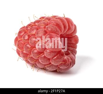 Ripe raspberry on white background Stock Photo - Alamy