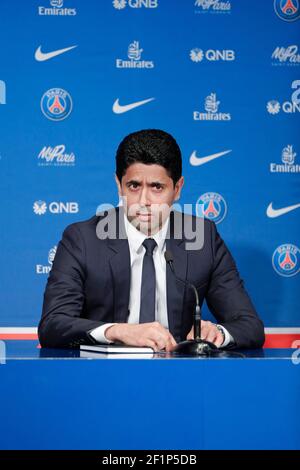 Nasser AL-KHELAIFI of PSG during the presentation of Luis ENRIQUE as ...