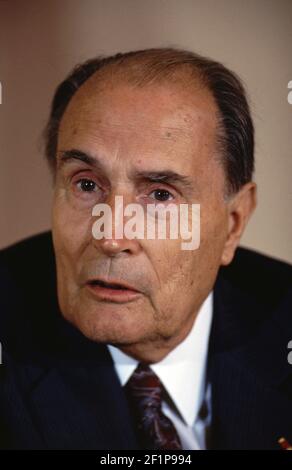 French President Francois Mitterrand on a three-day visit to Germany ...