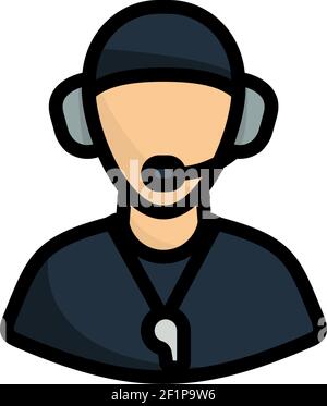 American Football Coach Icon. Editable Bold Outline With Color Fill ...