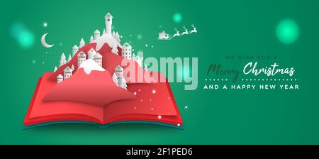 Paper cut open book, tree of knowledge, science and school subjects symbols, vector illustration ...