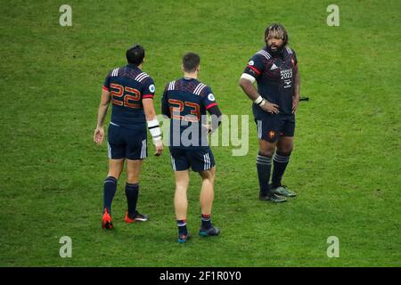 Francois Trinh-Duc of France and Mathieu Bastareaud of France during ...