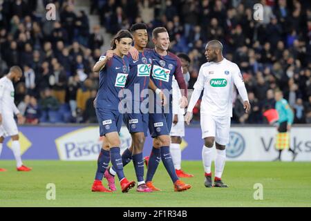Guingamp team with Cup during the French Cup Final soccer match, Rennes ...