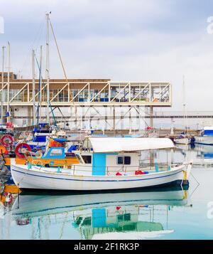 Fishing boats in harbor. Larnaca marina. Cyprus Stock Photo - Alamy