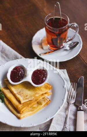 A blini or, sometimes, blin, is a Russian and Ukrainian pancake ...