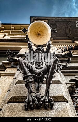 Italy Piedmont Turin - Bestiary (dragon) on a building in the city ...