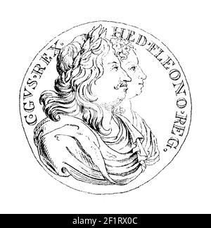 Portrait of Hedwig Eleonora, Queen of Sweden, in the form of a bust on ...