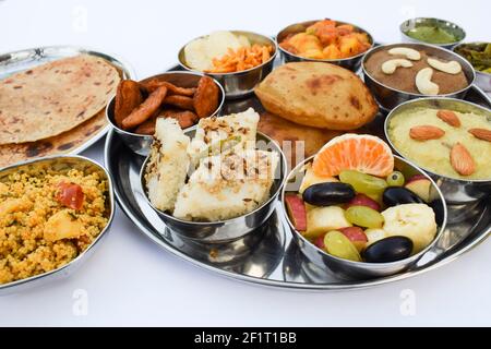 Indian Fasting cuisine Upwas items Thali complere meal for vrat ...