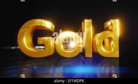 The word gold in gold letters Stock Photo - Alamy