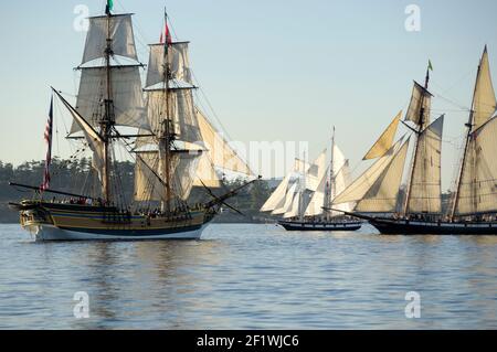 The brig Lady Washington is a full-scale reproduction of the first U.S ...
