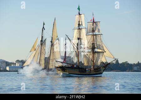 The brig Lady Washington is a full-scale reproduction of the first U.S ...