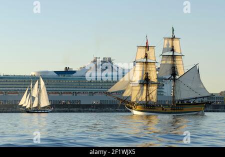 The brig Lady Washington is a full-scale reproduction of the first U.S ...