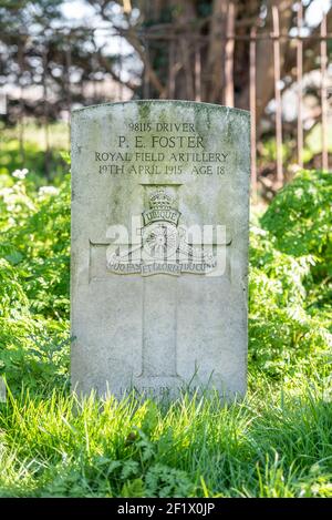 Military headstone in St Mary & All Saints church churchyard ...