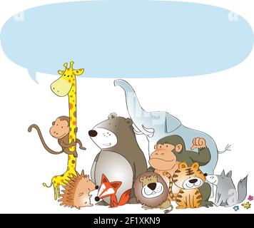cartoon wolf with speech bubble Stock Vector Image & Art - Alamy