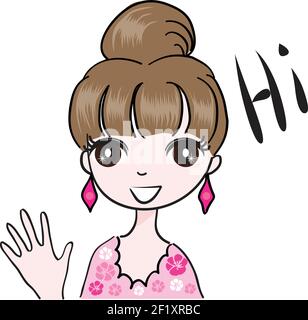 girl say hello Stock Vector Image & Art - Alamy