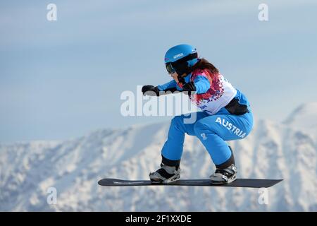 Maria Ramberger from Austria during the women's Snowboard Cross of the ...