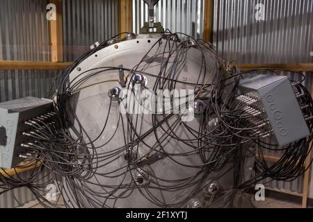 Nuclear bomb. Model of the atomic bomb "Fat Man" dropped onNagasaki ...