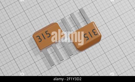 Electronic transistors of orange color 3d illustration Stock Photo - Alamy