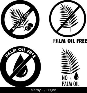 Vector labels for Palm Oil, set of logos for cooking palm oil ...