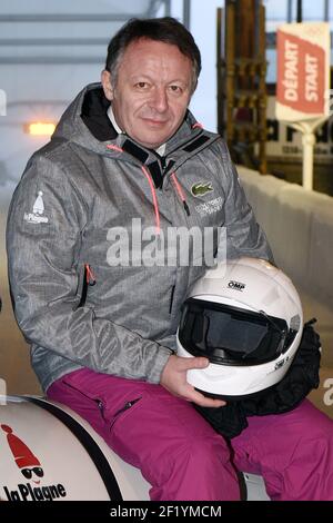 Secretary of State for Sport Thierry Braillard showing his handball ...