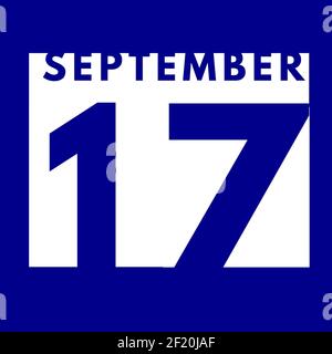 September 17 . flat daily calendar icon .date ,day, month .calendar for ...