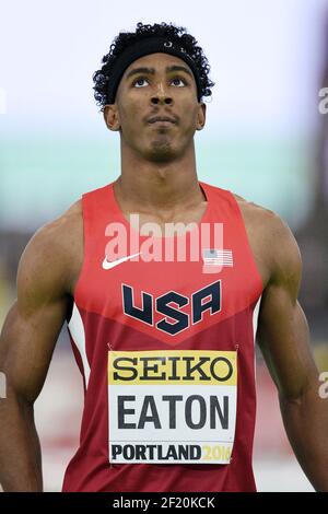 March 19, 2016 - JARRET EATON runs in the 60m hurdles at the 2016 IAAF ...