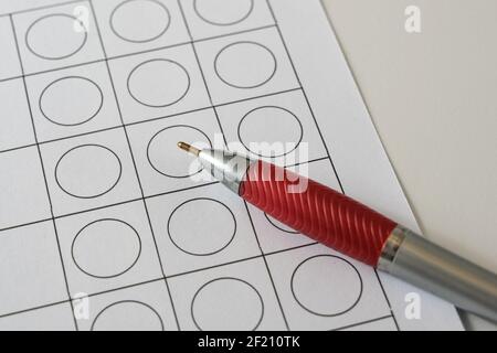 Ballpoint pen and voting form Stock Photo - Alamy