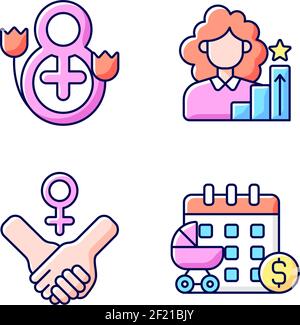 Feminism RGB color icons set Stock Vector Image & Art - Alamy