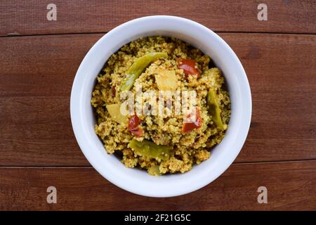 Traditional Indian fasting food recipe dish called Bhagar homemade of ...