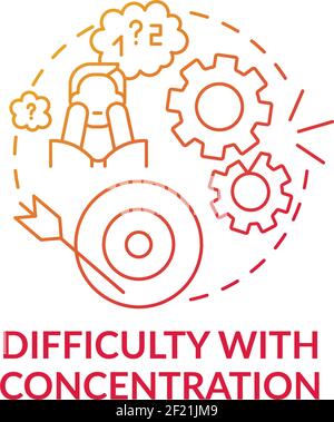 Difficulty with concentration concept icon Stock Vector Image & Art - Alamy