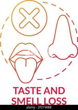 loss smell taste disease symptom color icon vector illustration Stock ...