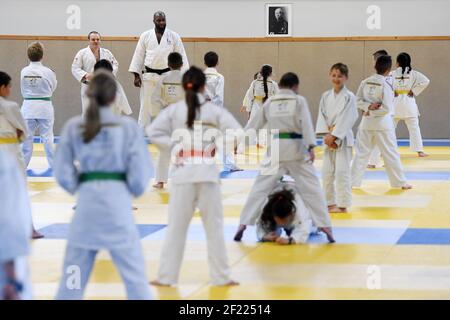 Teddy Riner during the Judo class of Teddy Riner Academy in Saint-Jean ...